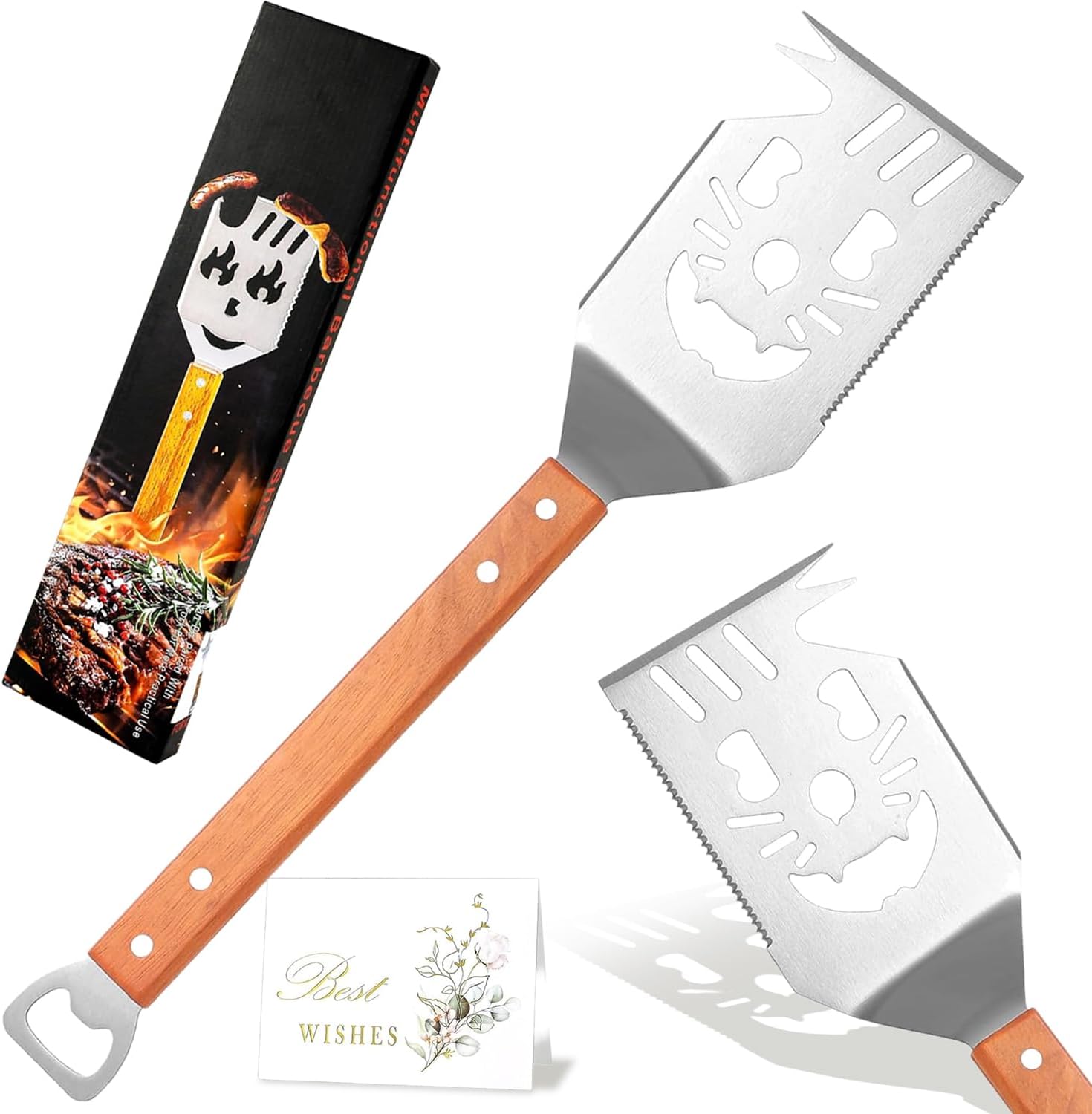 Grillspatel Für Grill, 7 in 1 Grillspachtel für Barbecue, Multifunktion ...