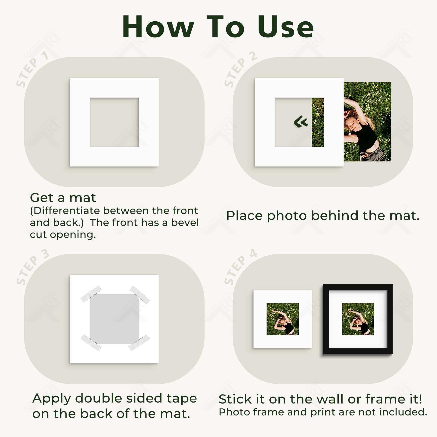 Snapklik.com : Pack Of 10 Acid Free 10x10 For 6x6 White Picture Mats ...