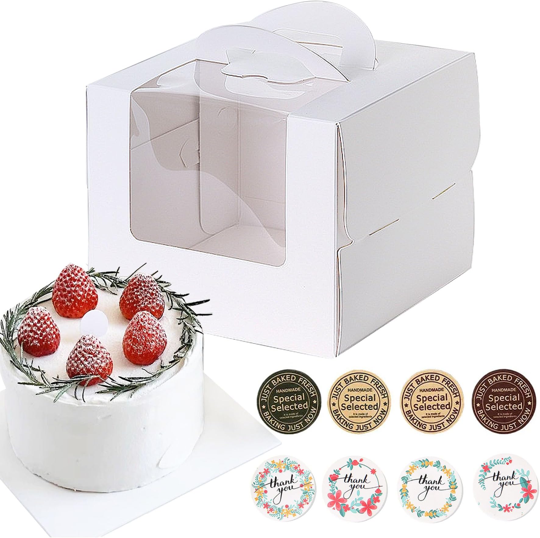 Amazon.com: Zealax Clear Cake Boxes with Cake Boards, 6 Inch Tall Cake ...