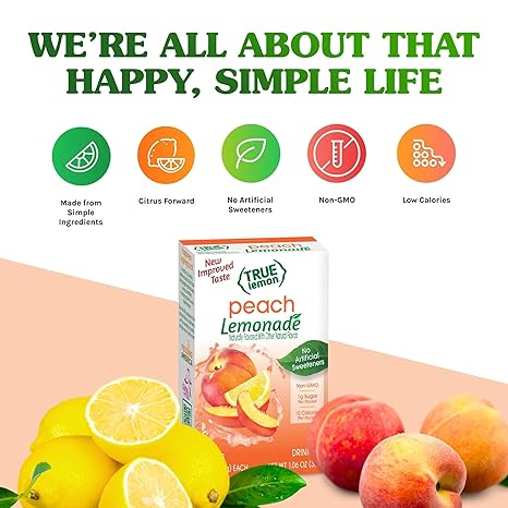 Amazon.com : True Lemon Peach Lemonade, 10 count : Grocery & Gourmet Food