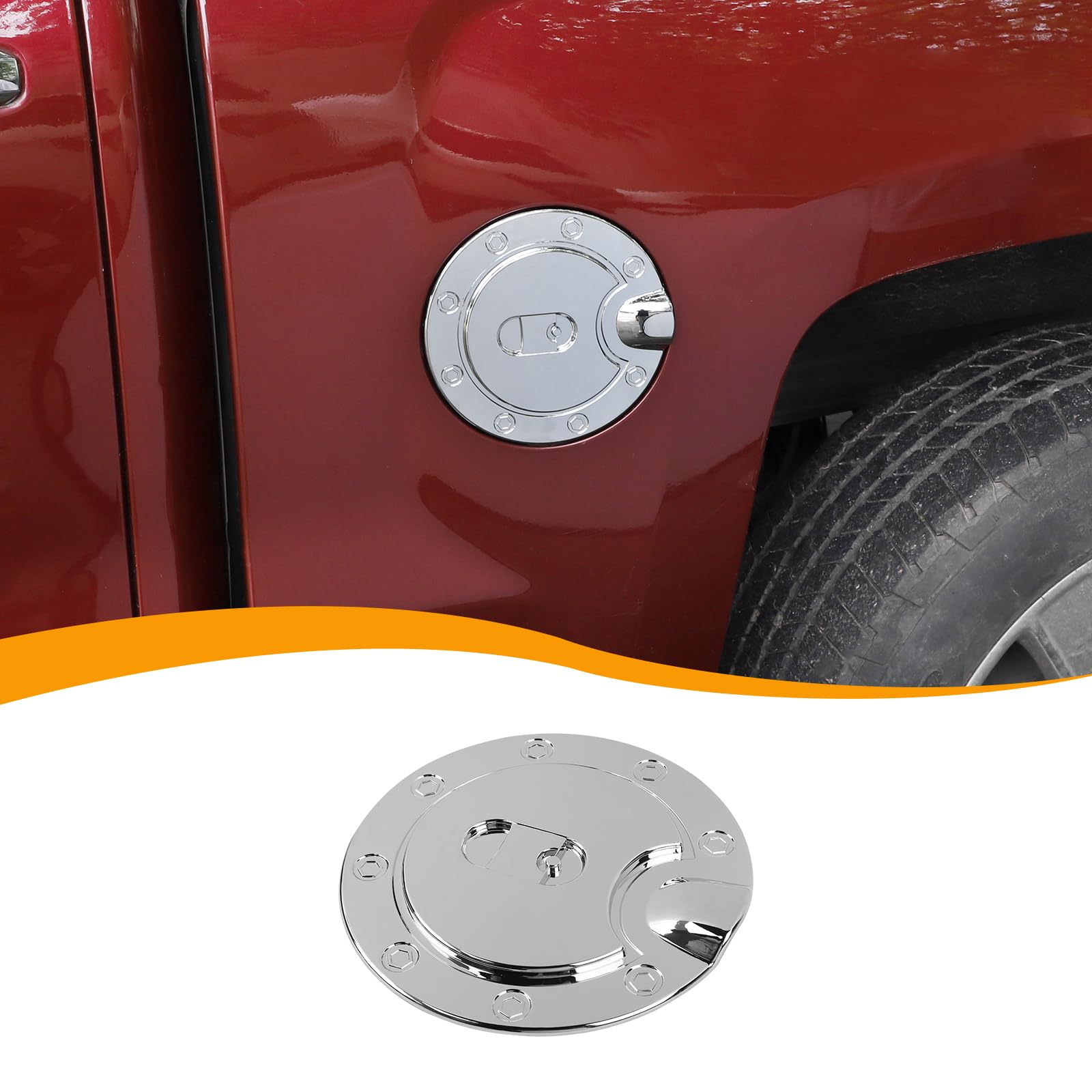 Hoolcar Gas Cap Trim Cover Fuel Filler Door Gas Tank Cap Trim Cover Fit ...