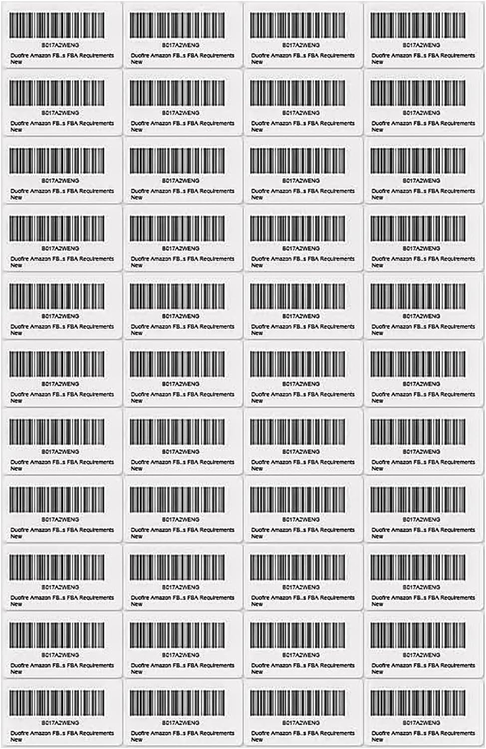 Amazon.com : Duofire FBA Barcode Label Stickers 44 up A4(30Sheets ...