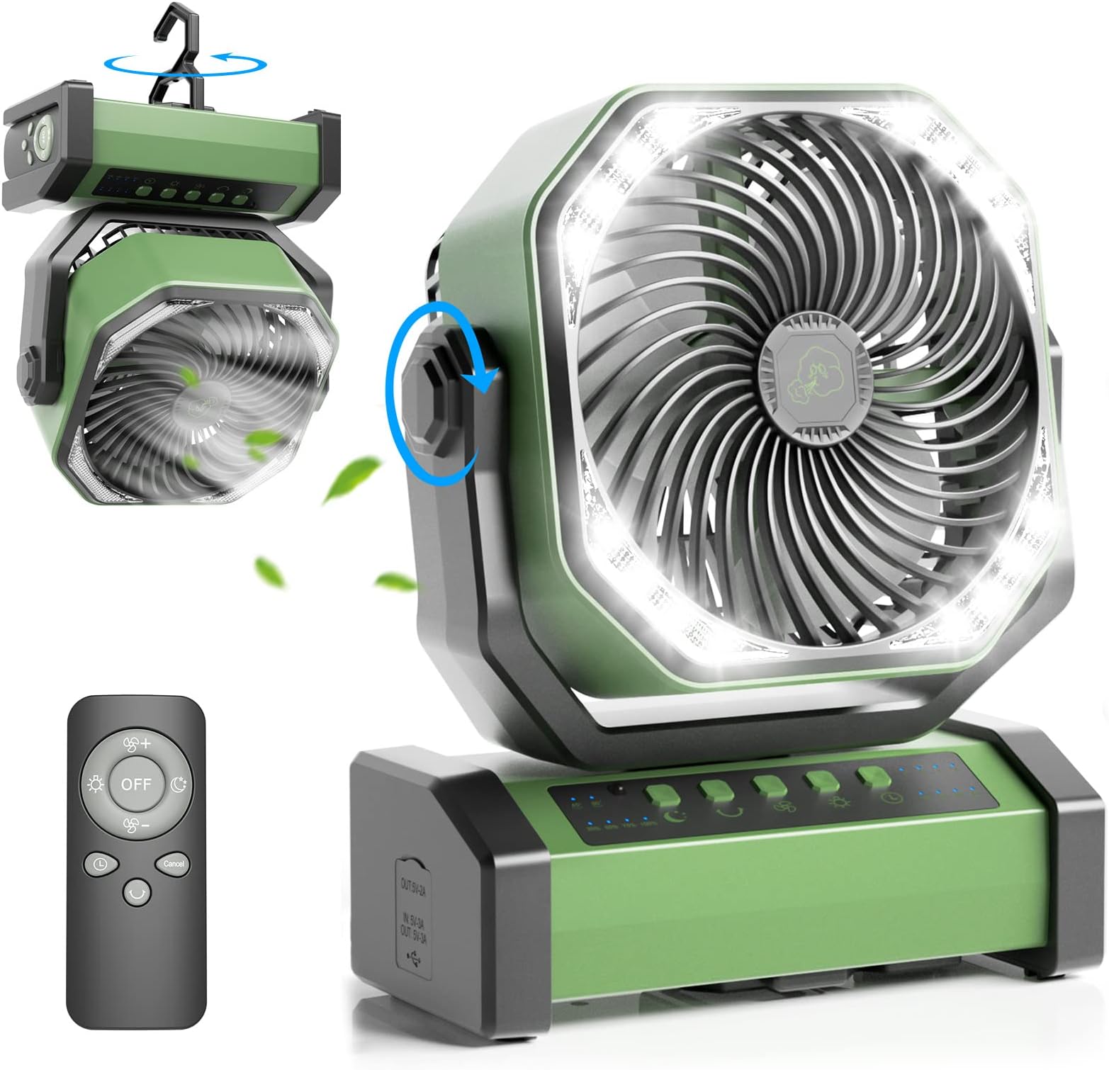 Ventilador recargable de 20000 mAh, funciona con pilas, ventilador de ...
