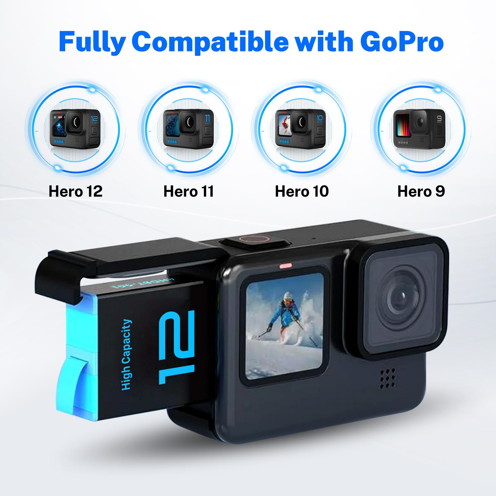 Snapklik.com : Replacement Batteries 2580mAh(3-Pack) For Gopro Hero 12 ...