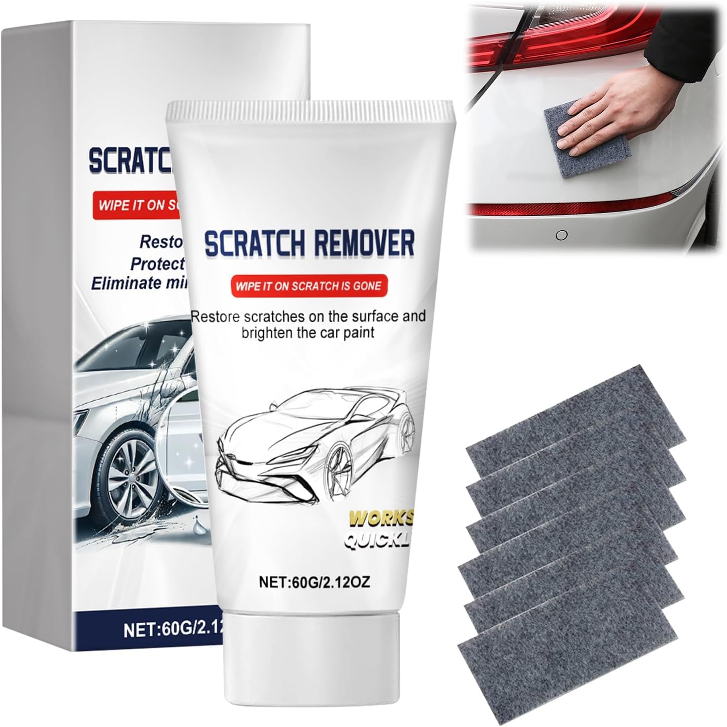 Car Scratch Remover Kit For Deep Scratches, Nano Sparkle Cloth Car ...