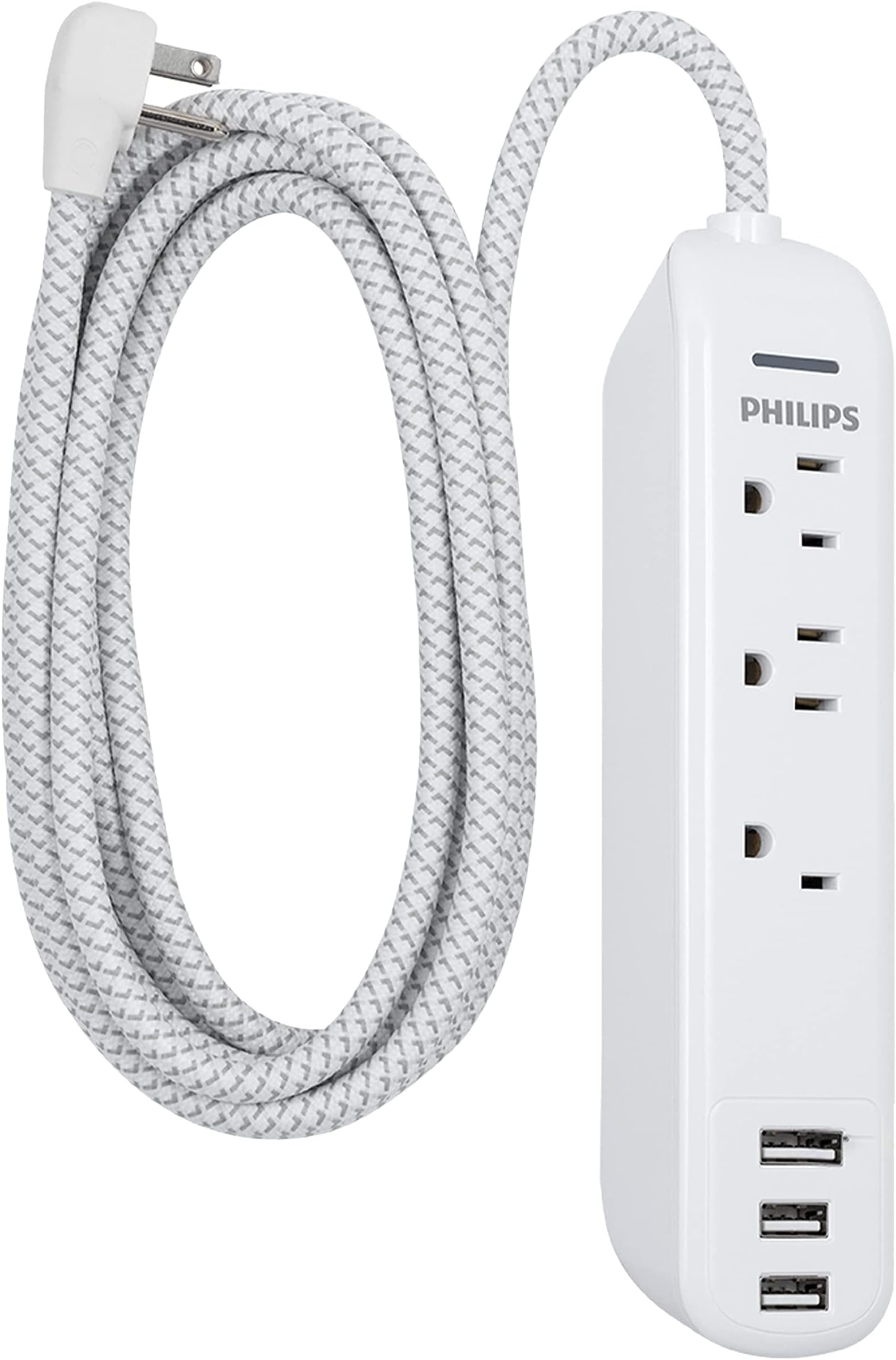 Amazon.com: Philips Surge Protector Power Strip, 3 Outlet, 6Ft Cord ...
