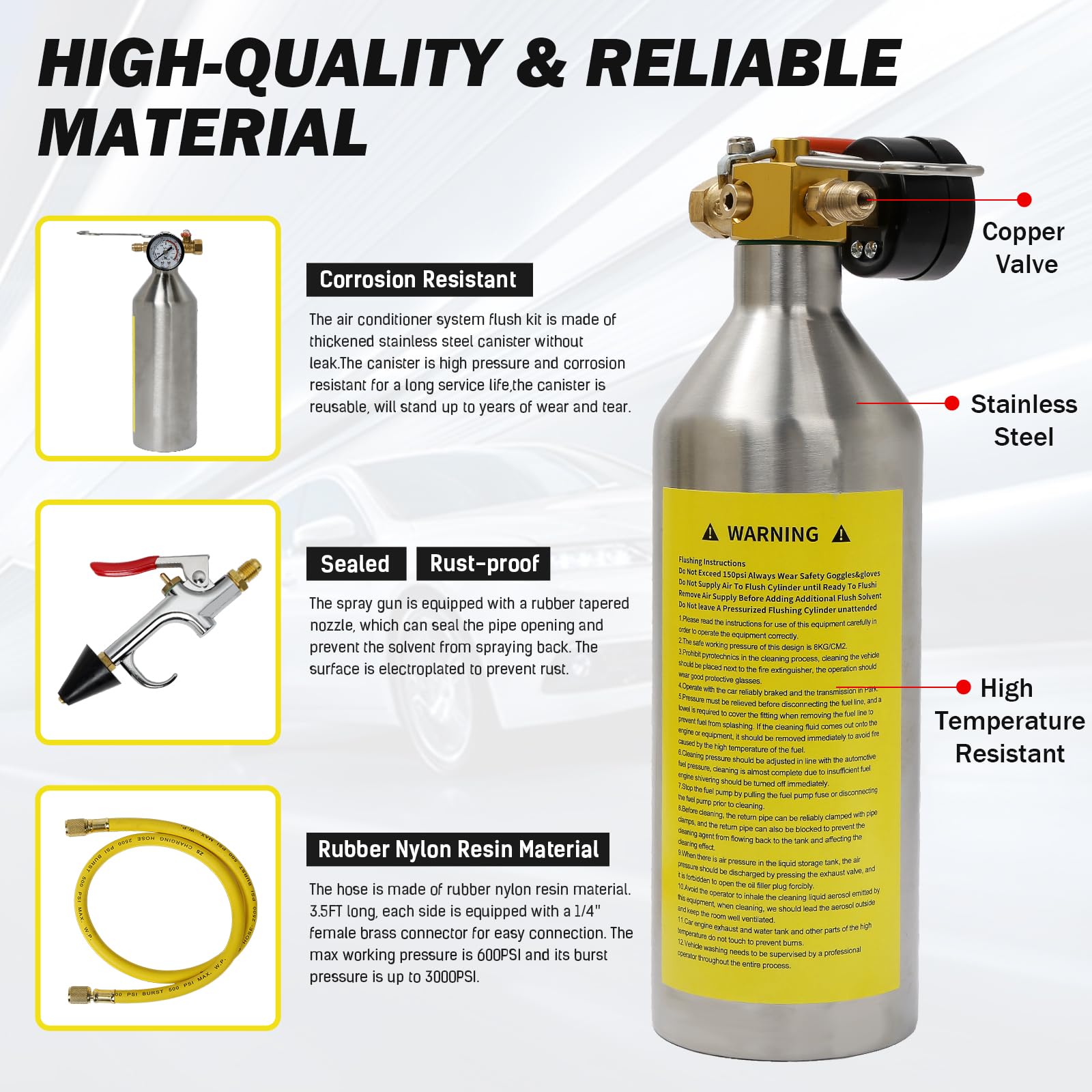 Snapklik.com : AC Flush Kit, A/C Air Conditioner System Flush Canister ...