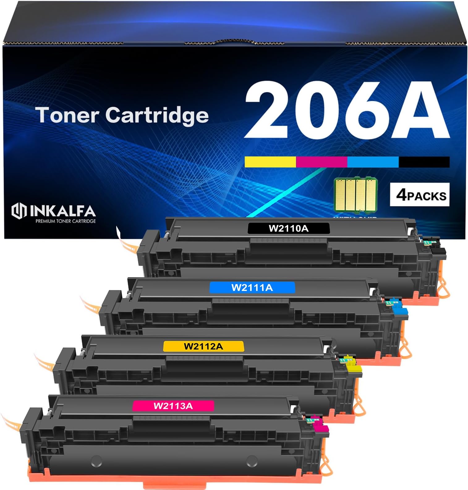 Amazon.com: 206X Toner Cartridges 4 Pack High Yield: MFP M283cdw M255dw ...