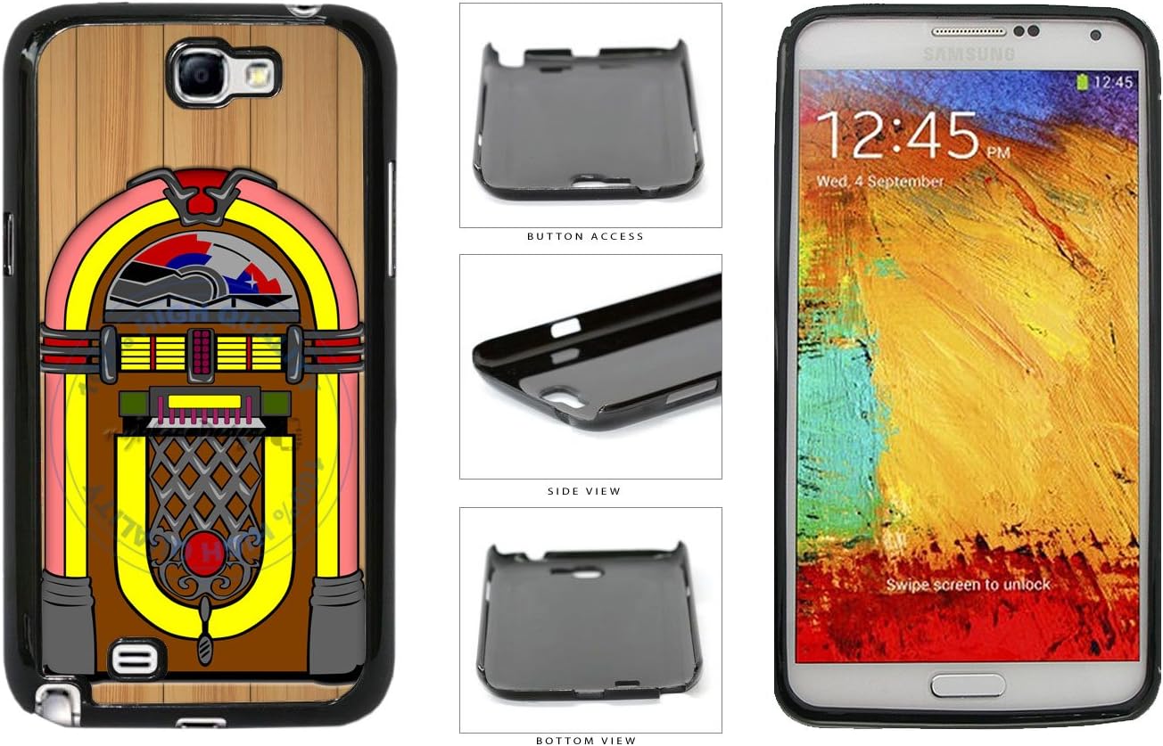 Amazon.com: Vintage Juke Box With Wood Background Plastic Phone Case ...