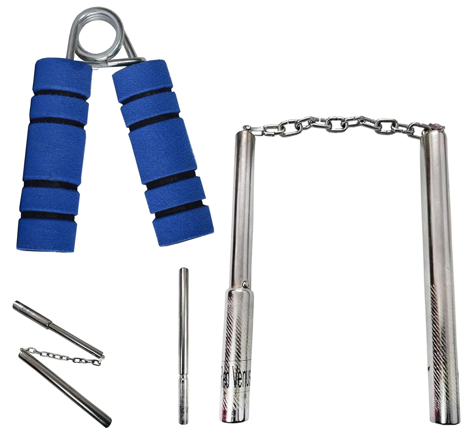Red Venus Combo of Handgripper and Metal Folding Nunchaku,Nunchucks for ...