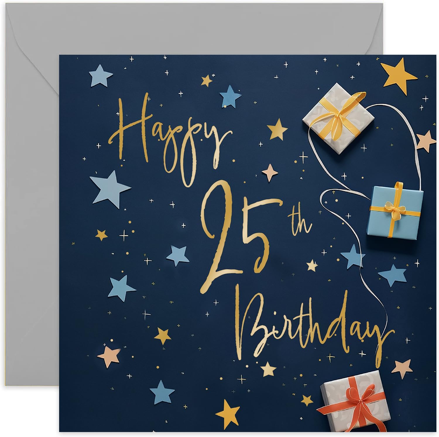 Old English Co. 25th Birthday Card for Him - Navy Blue Male Birthday ...