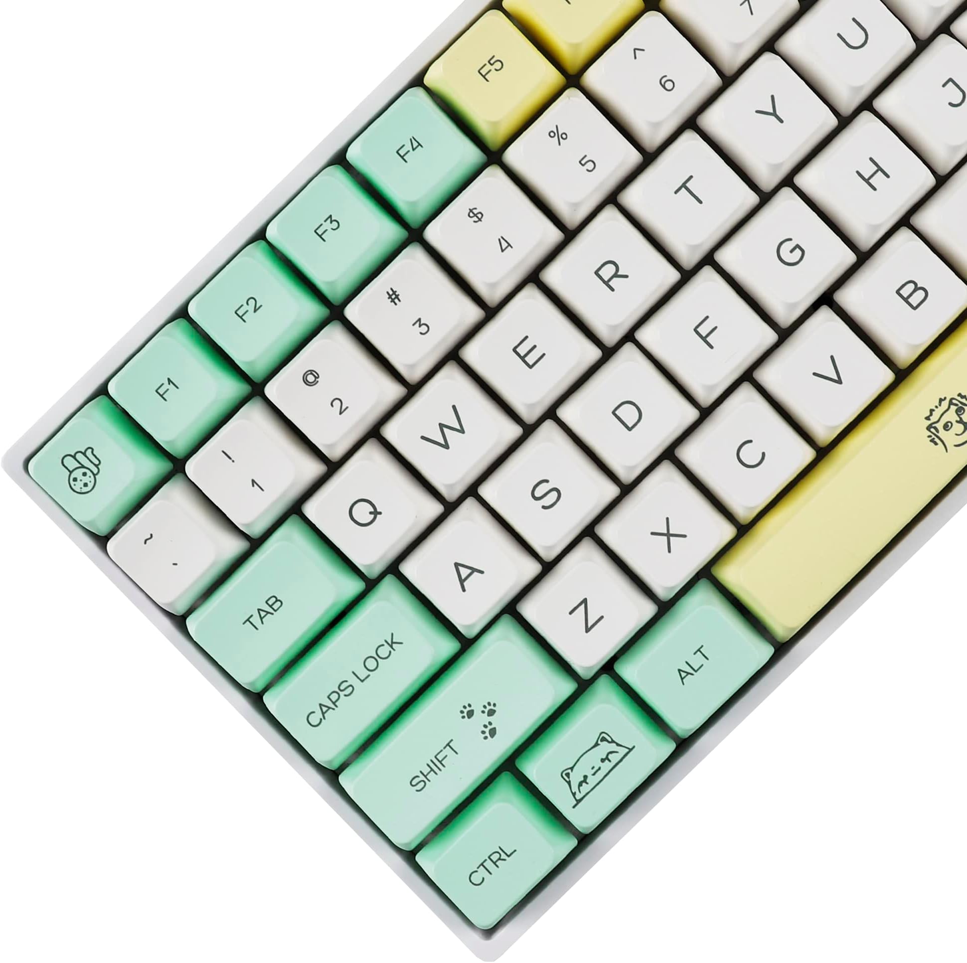 Amazon.com: 144 Peeking Cat MDA Profile Dye Sub Keycaps Ergonomic Mac ...
