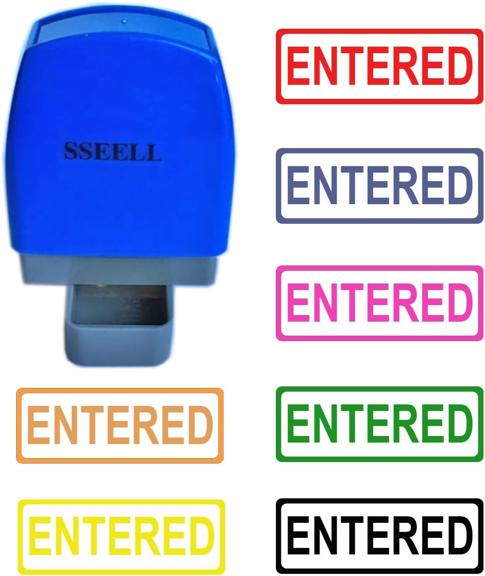 Amazon.com : SSEELL ENTERED Self Inking Rubber Flash Stamp Self-Inking ...