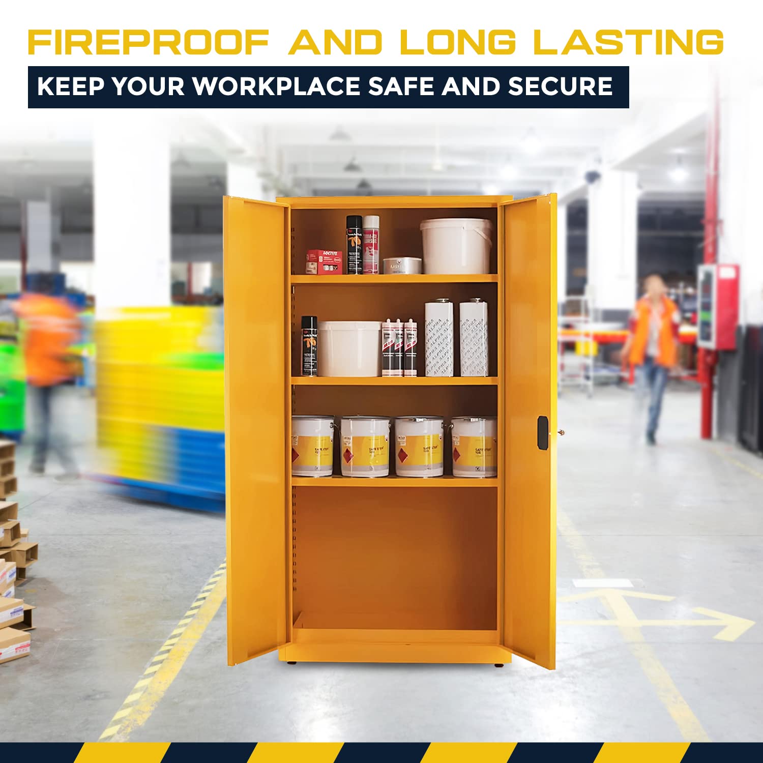 Chemical Cabinet Horison Industries COSHH Cabinet - Yellow Fire ...