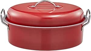 Amazon.com: Roasting Pan with Rack, 18-Inch Granite Roaster with Lid ...