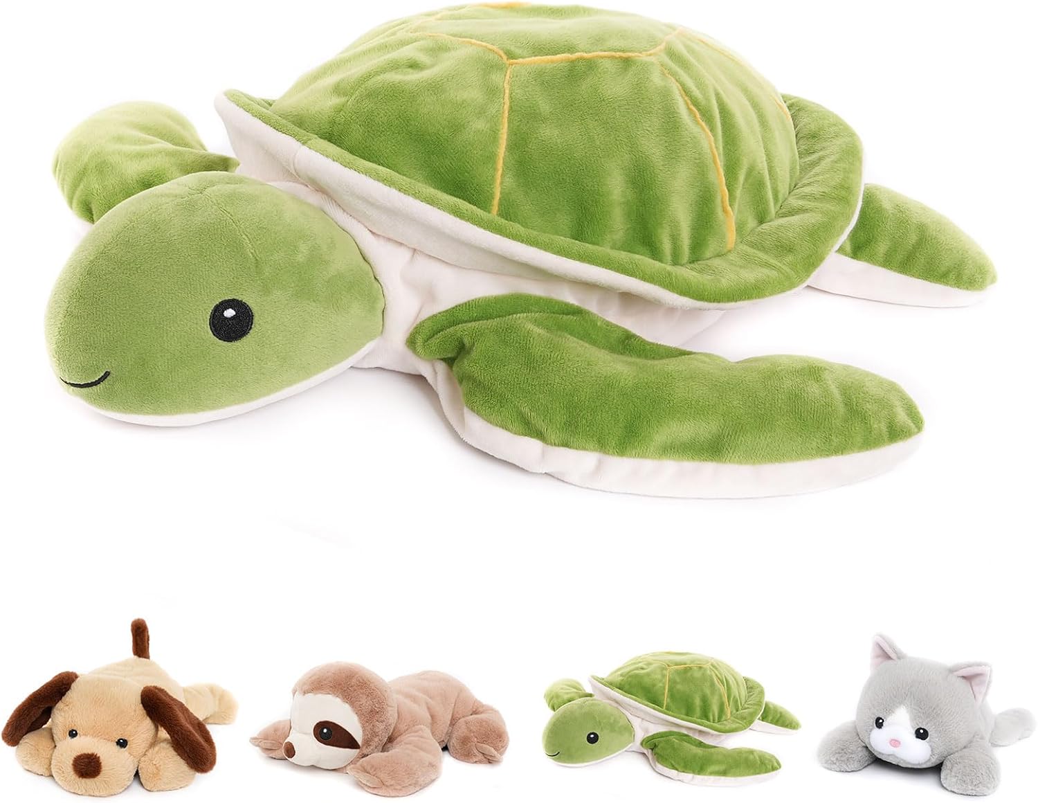 Amazon.com: WEIGEDU Weighted Sea Turtle Stuffed Animal Plush Toy with Embroidered Eyes and ...