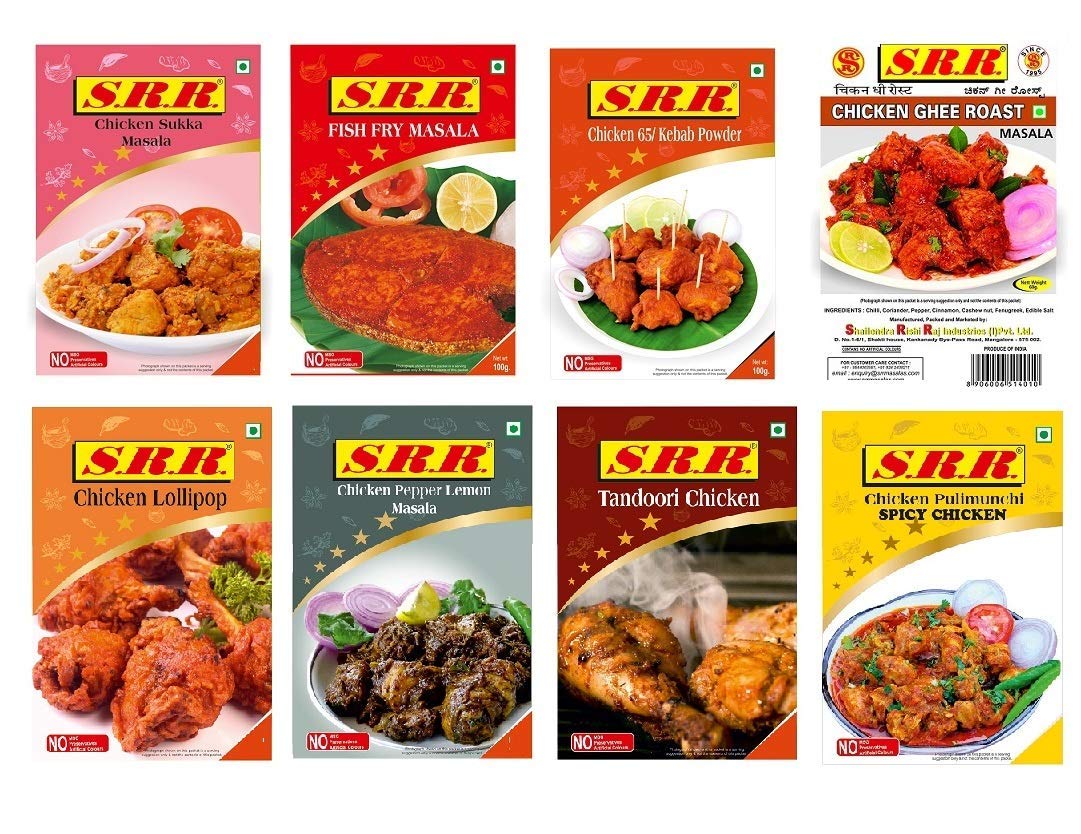 Buy SRR Masala Chicken Sukka80 gr/Fish Fry100gr/Kebab 65 100 gr, Ghee ...
