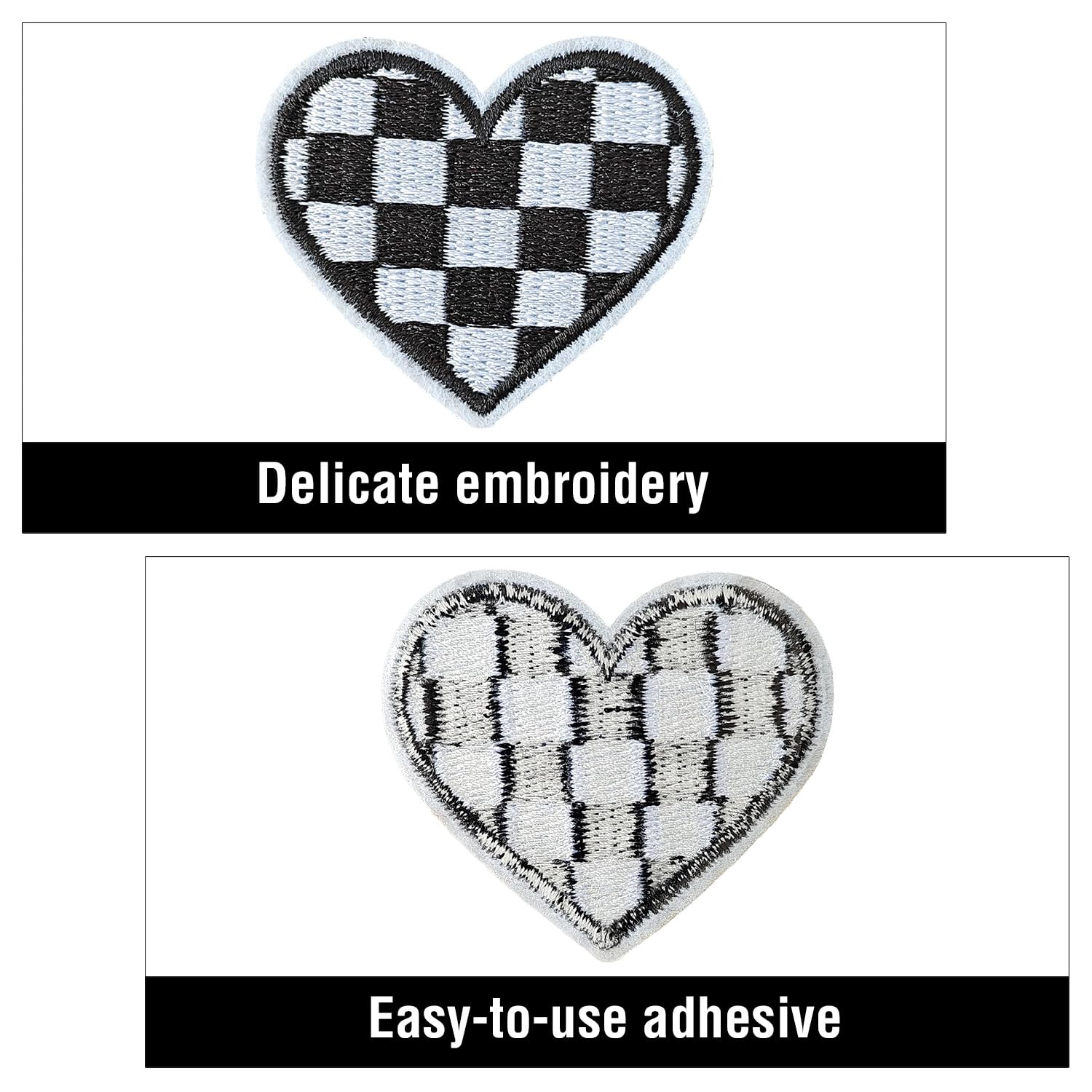 Snapklik.com : 9 Pieces Checkered Heart Patch, Racing Day Race Car ...