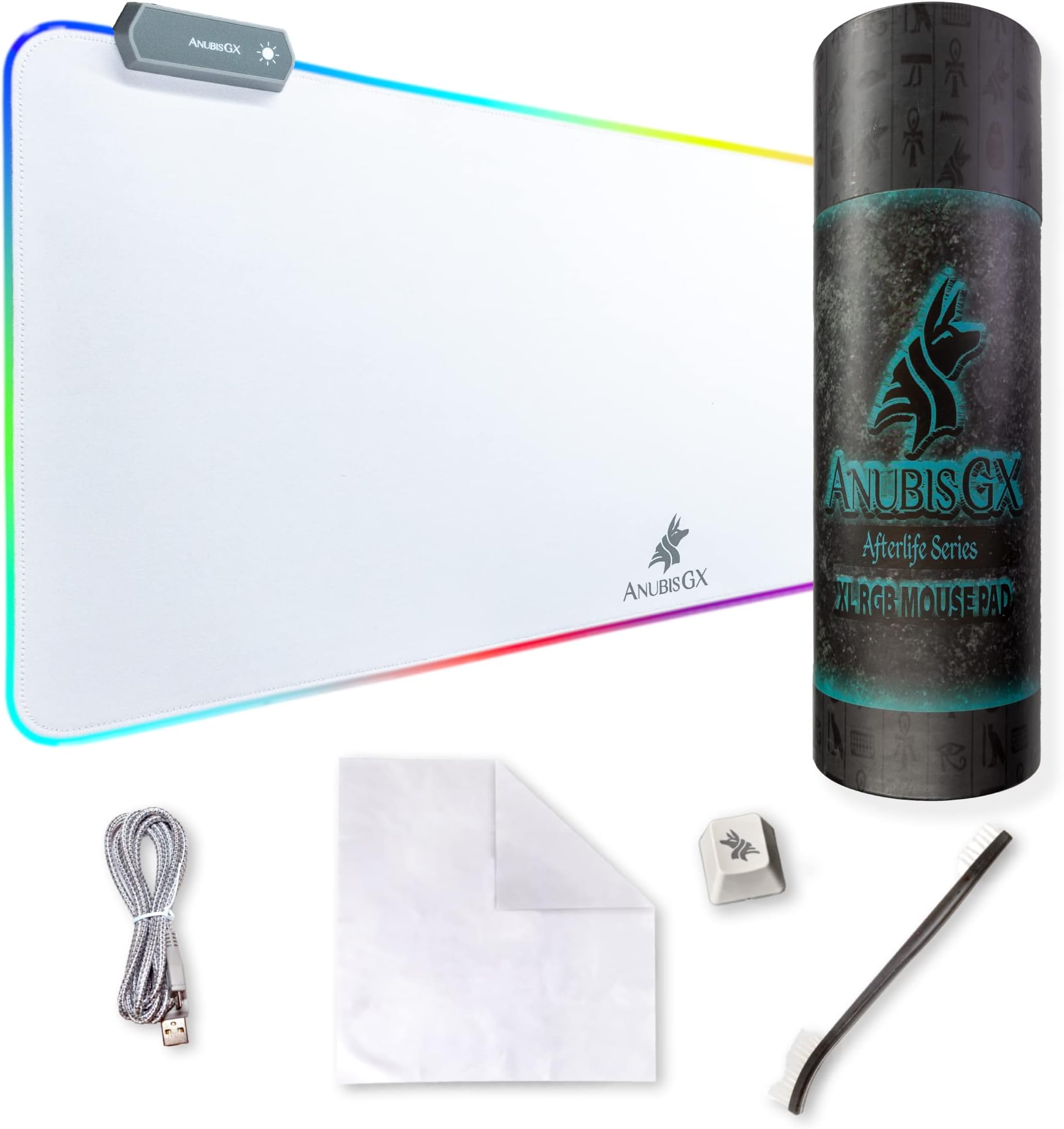 Amazon.com : ANUBISGX White RGB Mouse Pad | Premium XL Waterproof ...