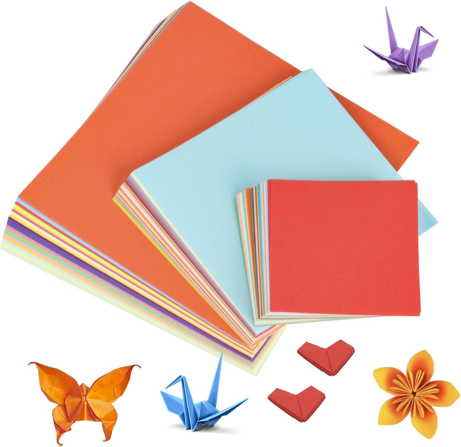 NVIYAM 200 Blatt Buntes Papier Origami Papier Bastelset 15X15cm Und ...