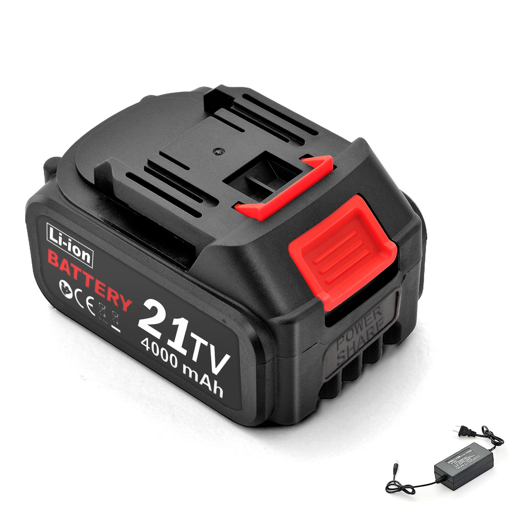 Amazon.com: 1PC 21V 4.0Ah Lithium Battery with Charger for Weed Wacker, Weed Eater, String ...