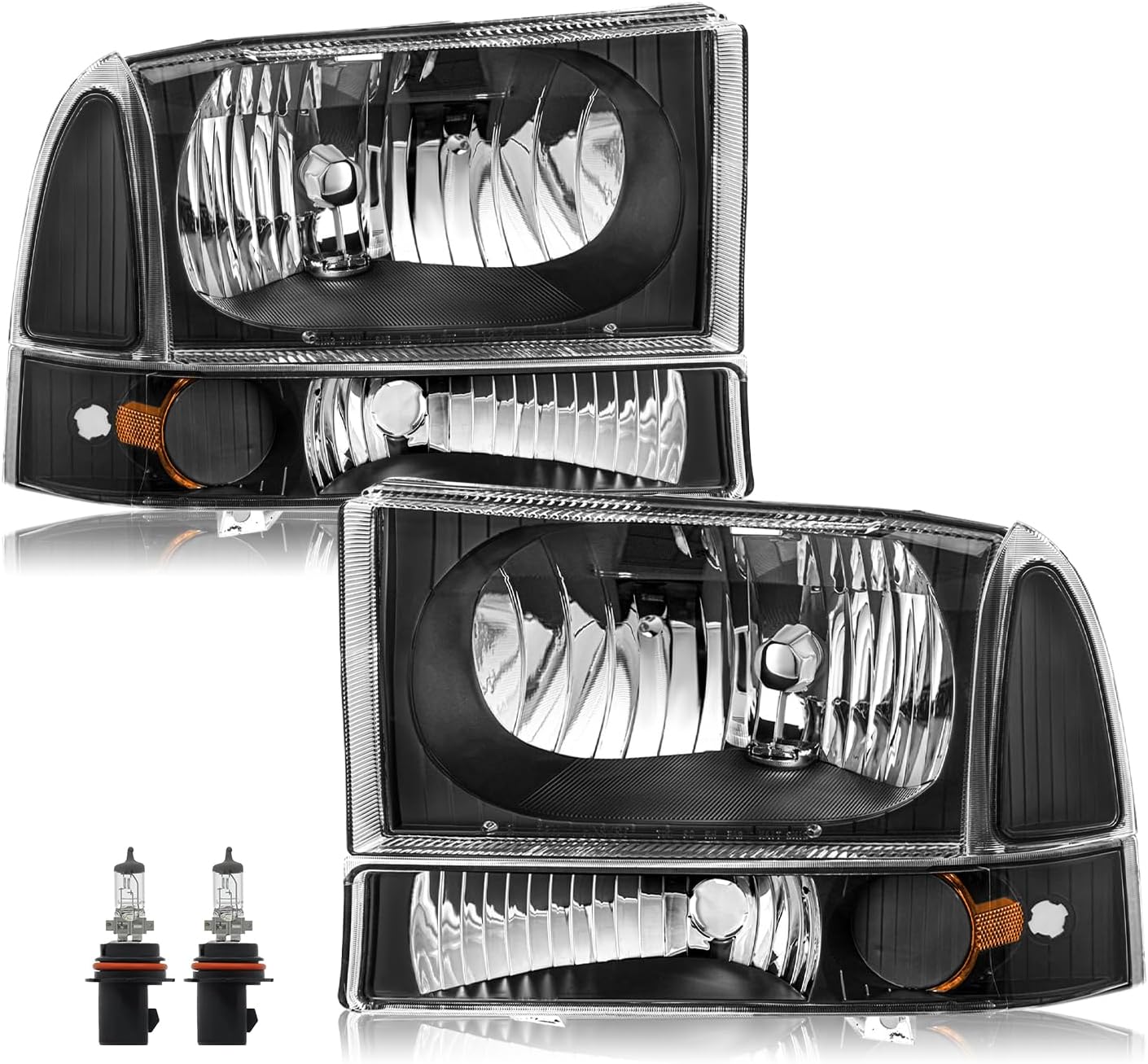 Amazon.com: TUSDAR Headlight Assembly 4Pcs Set with Bulbs for 99-04 ...