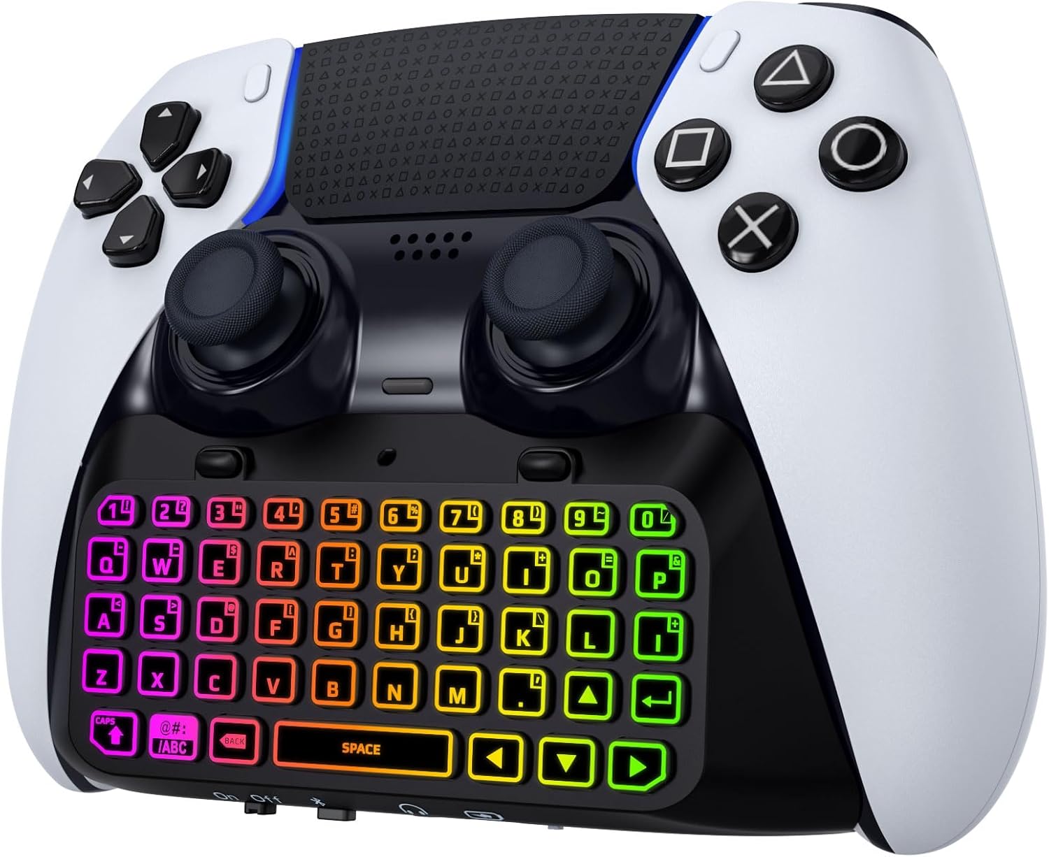 MoKo RGB Backlight Keyboard for PS5 Dualsense Edge Controller, Wireless ...