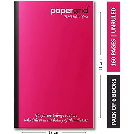 Papergrid Notebook - Ultra Long Book (33 cm x 21 cm), Single Line, 160 ...