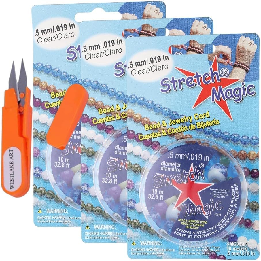 Amazon.com: Stretch Magic Bead & Jewelry Cord, 0.5mm, 10 Meter, Durable ...