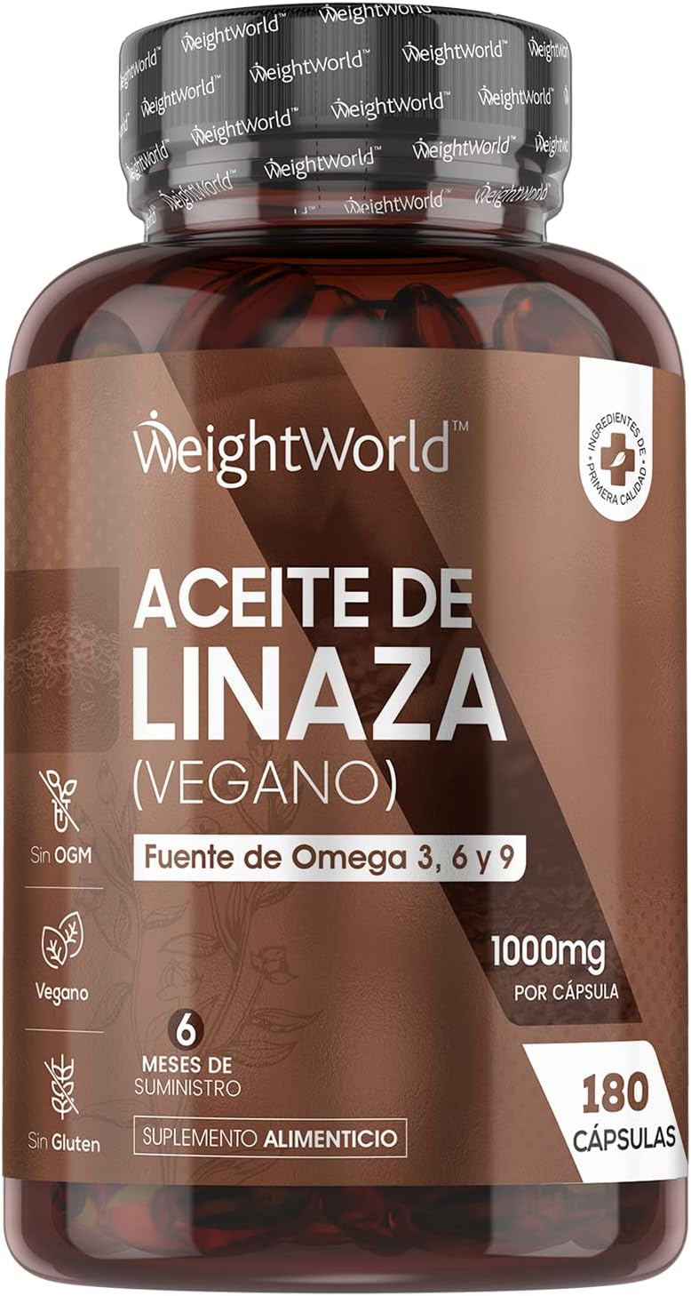Omega 3 6 9 de Aceite De Linaza Cápsulas 1000mg, 180 Cápsulas Veganas ...
