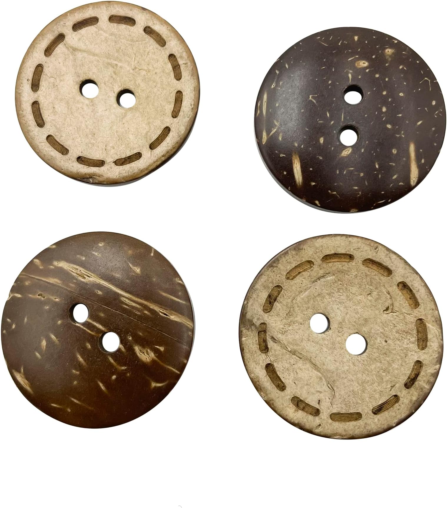 Amazon.com: Brown Natural Coconut Coco Button 2 Holes Craft Clothe ...