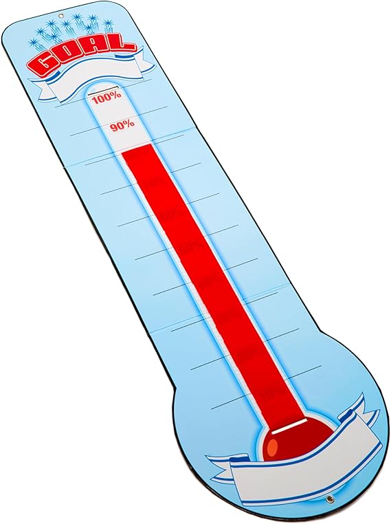 Amazon.com: BigMouth Inc. Goal Chart, Goal Setting Thermometer for ...