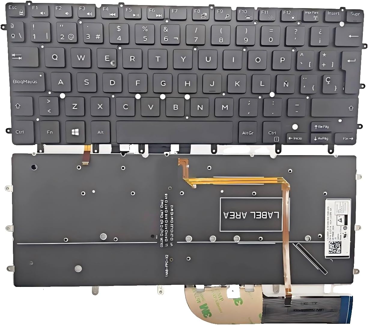 Amazon.com: Replacement Keyboard Latin Spanish Keyboard for Dell ...