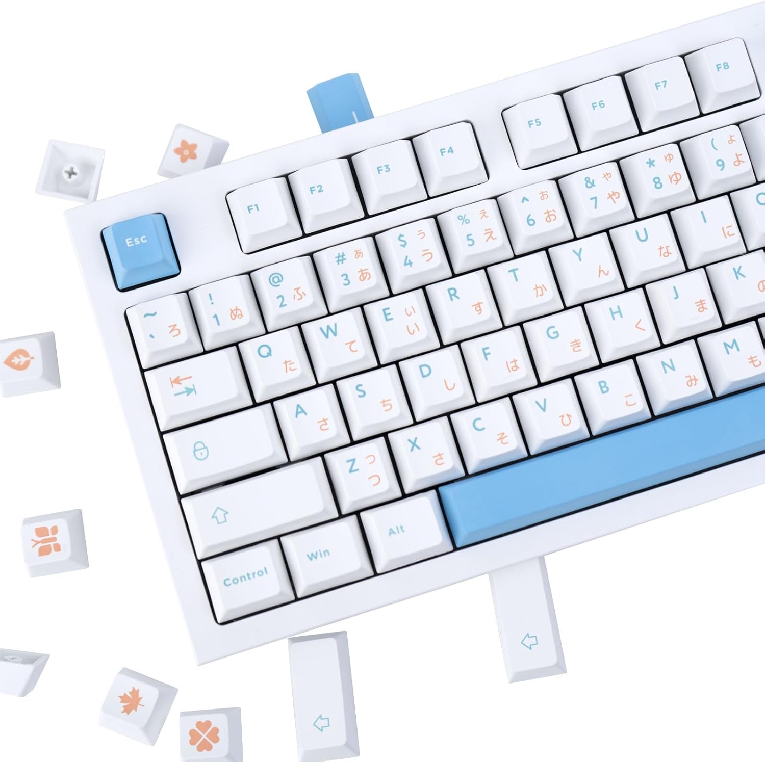 Amazon.com: JOLINTAL 125 Keys PBT White Pastel Japanese Keycaps, Cherry ...