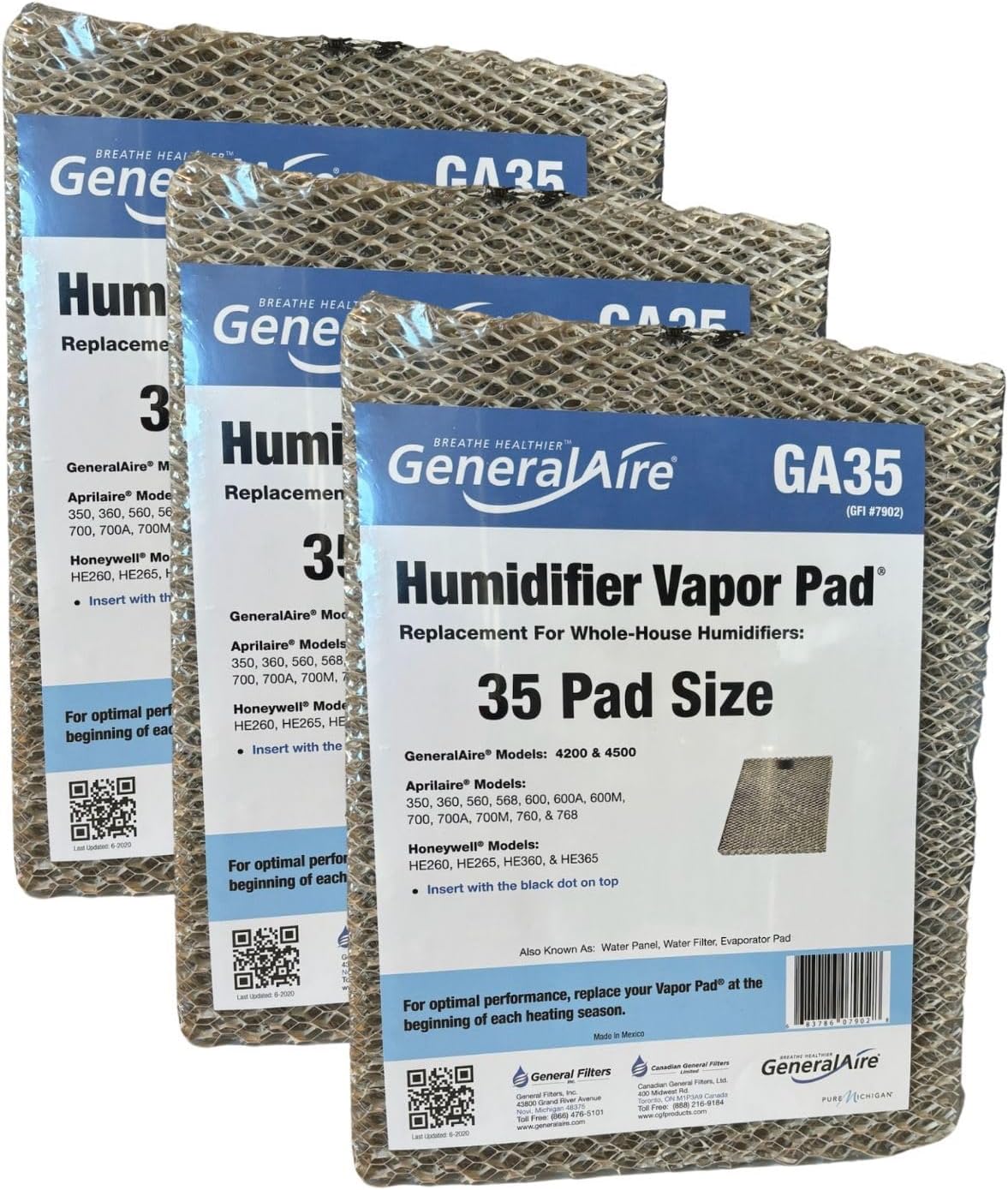 Amazon.com: Generic 3 PACK GA35 COMPATIBLE WITH GENERALAIRE APRILAIRE ...
