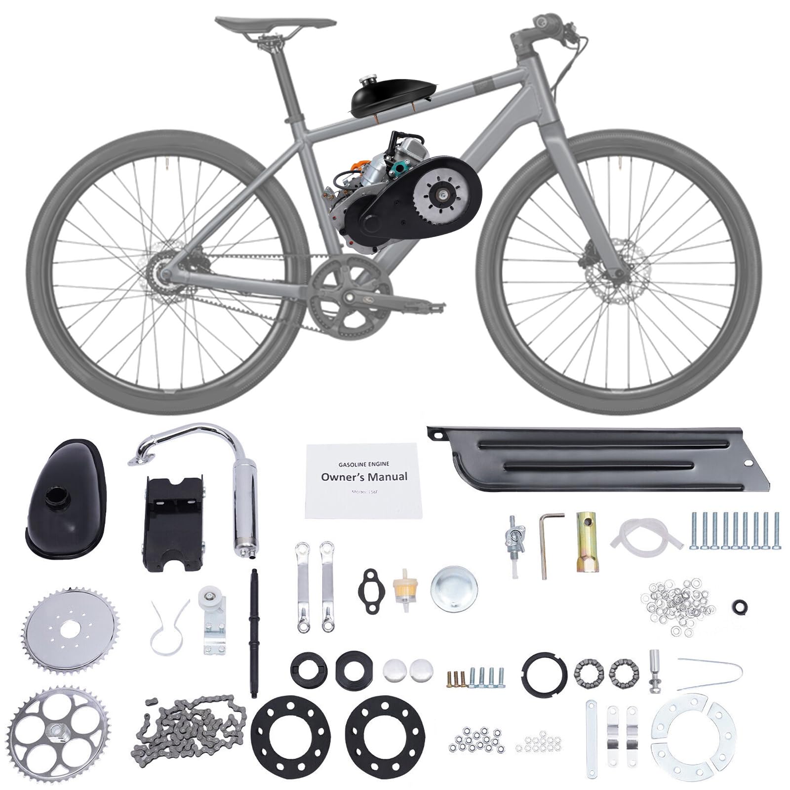 Amazon.com : COFECO 100CC Bicycle Engine Kit, 4-Stroke 44 Teeth Bike ...