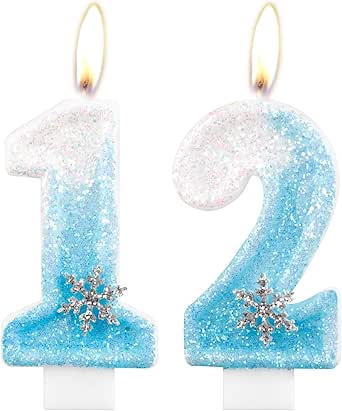 Amazon.com: iNINGER Frozen Snow Themed Birthday Candles,Blue and White ...