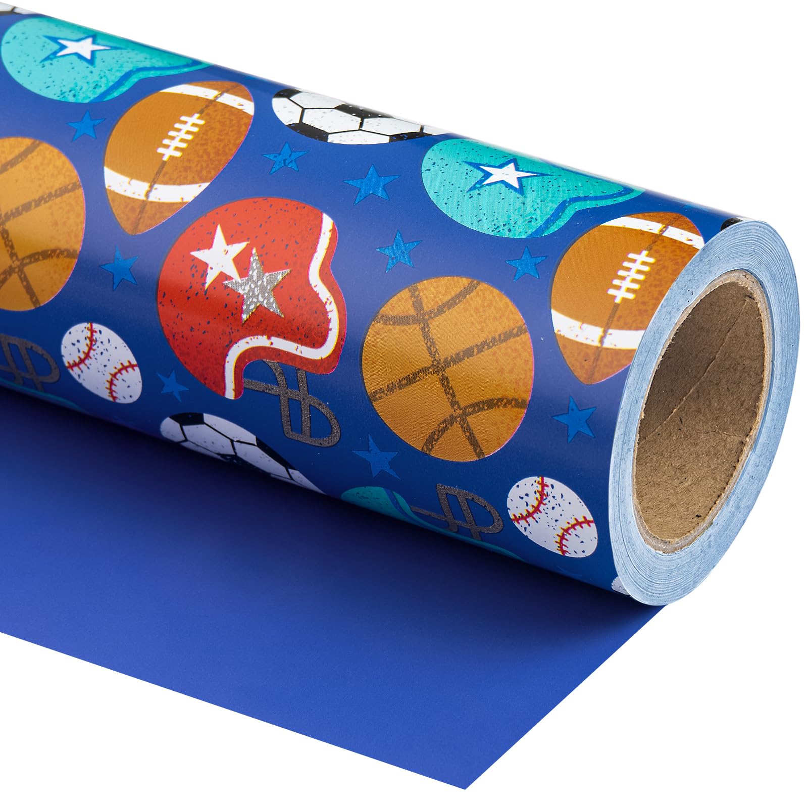 Amazon.com: WRAPAHOLIC Reversible Wrapping Paper - Mini Roll - 17 Inch ...