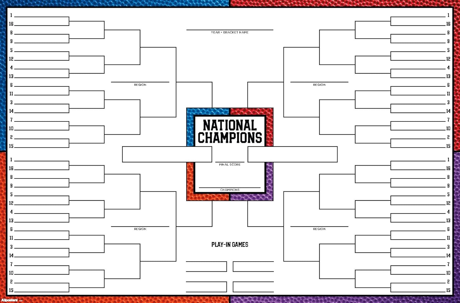 Amazon.com: Trends International Collegiate - 68 Team Bracket Wall ...