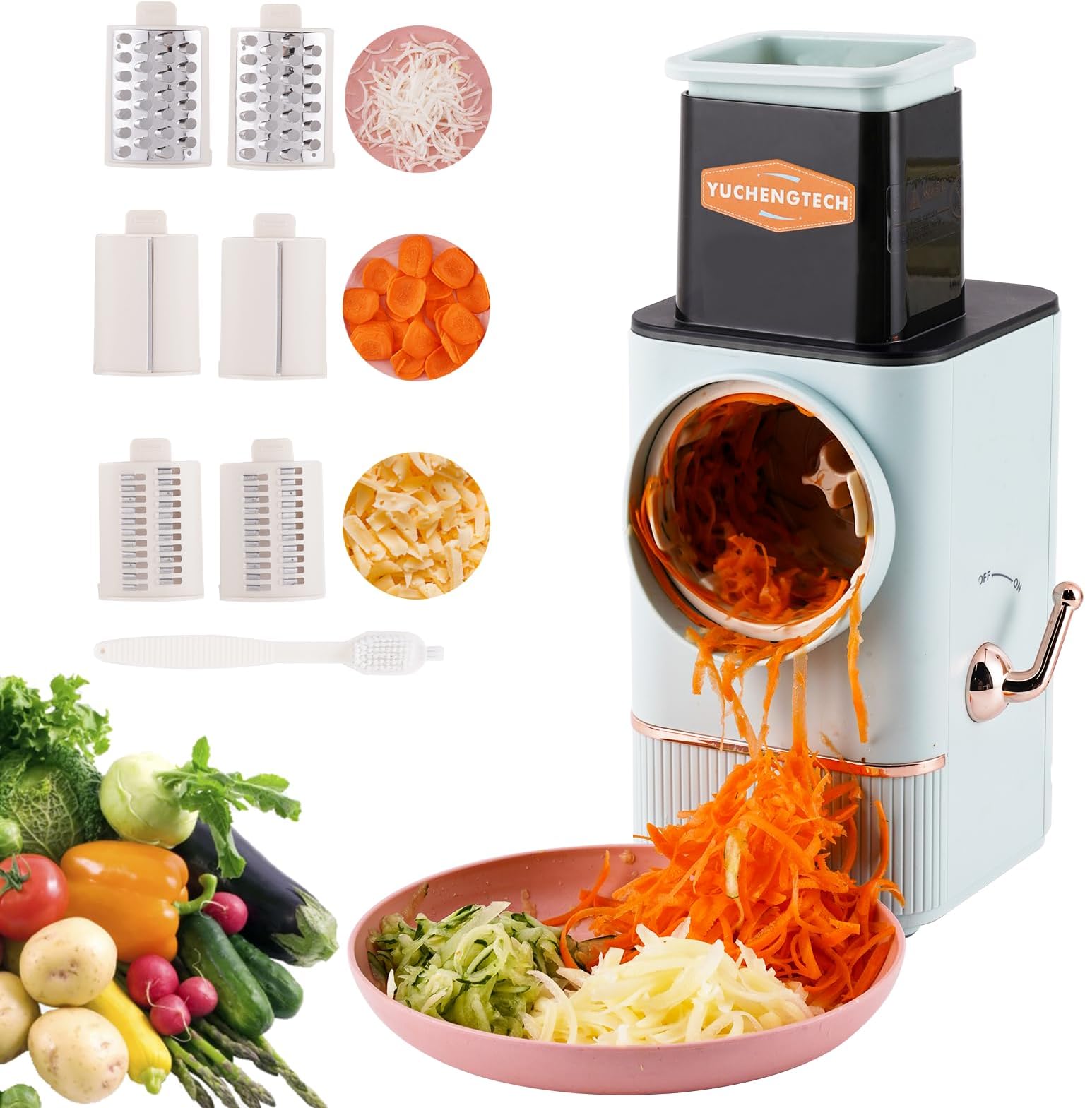 YUCHENGTECH Râpe a Légumes Électrique 150W Râpe à Fromage Électriques ...