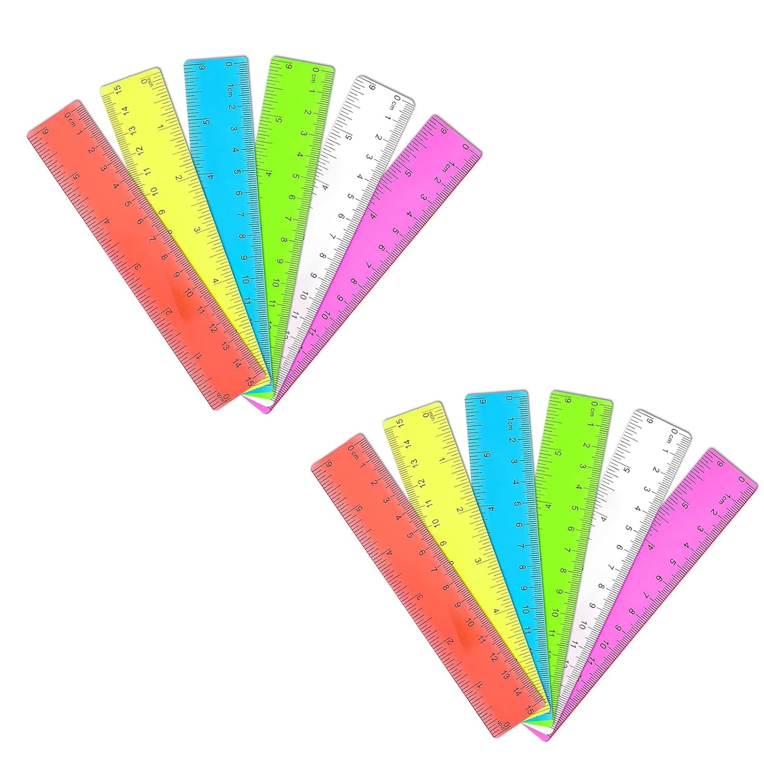 12 pcs Rulers for Kids, 15cm 6Inch Straight Ruler Small Ruler Plastic ...