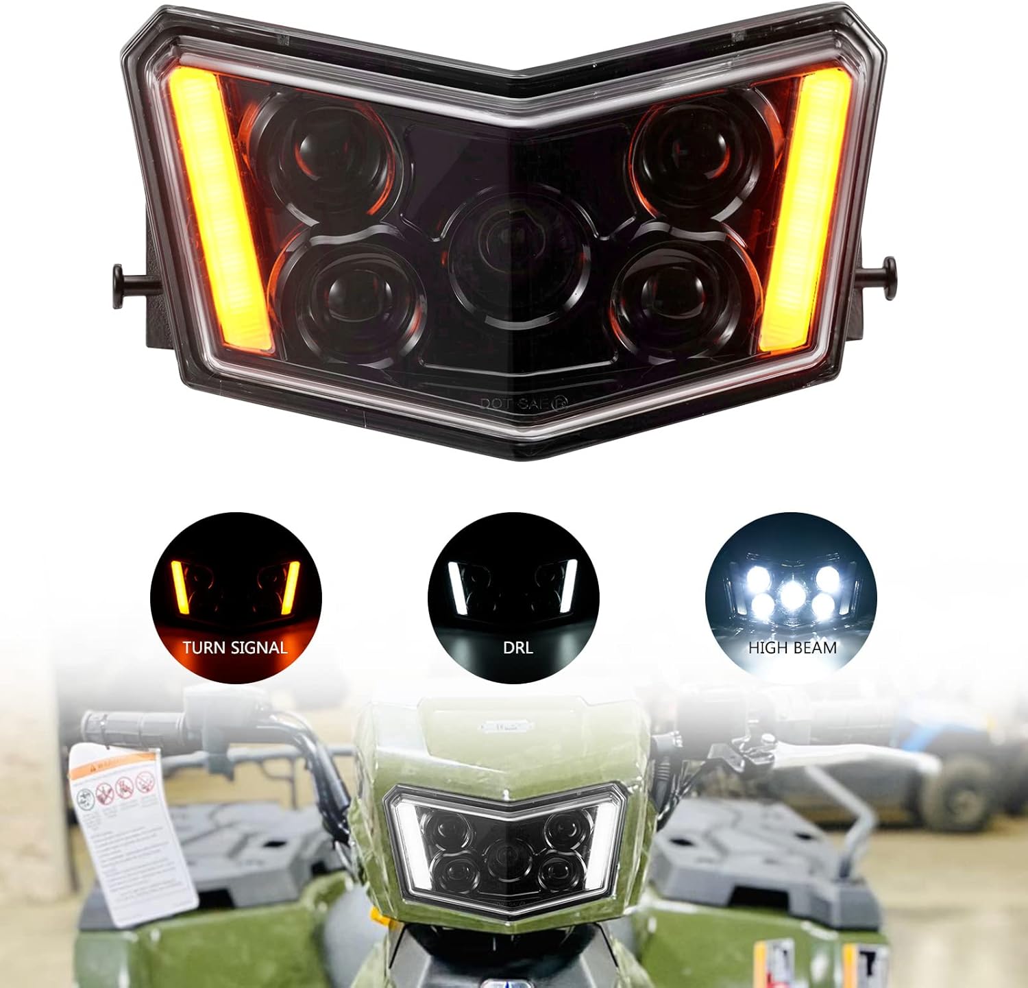 Amazon.com: A & UTV PRO Front LED Headlight Assembly for Polaris ...