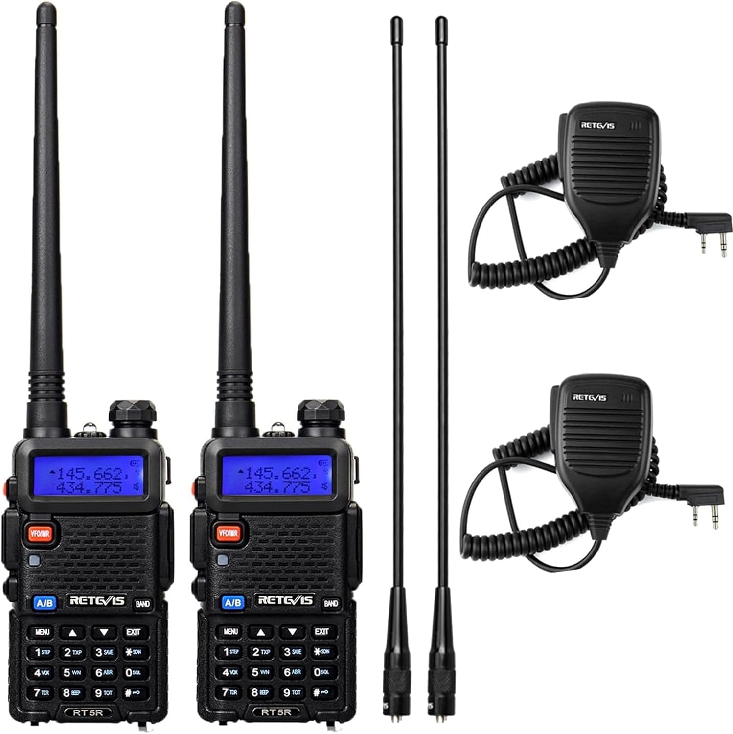 Amazon.com: Retevis RT-5R 2 Way Radio(2 Pack) Bundle with Antenna(2 ...