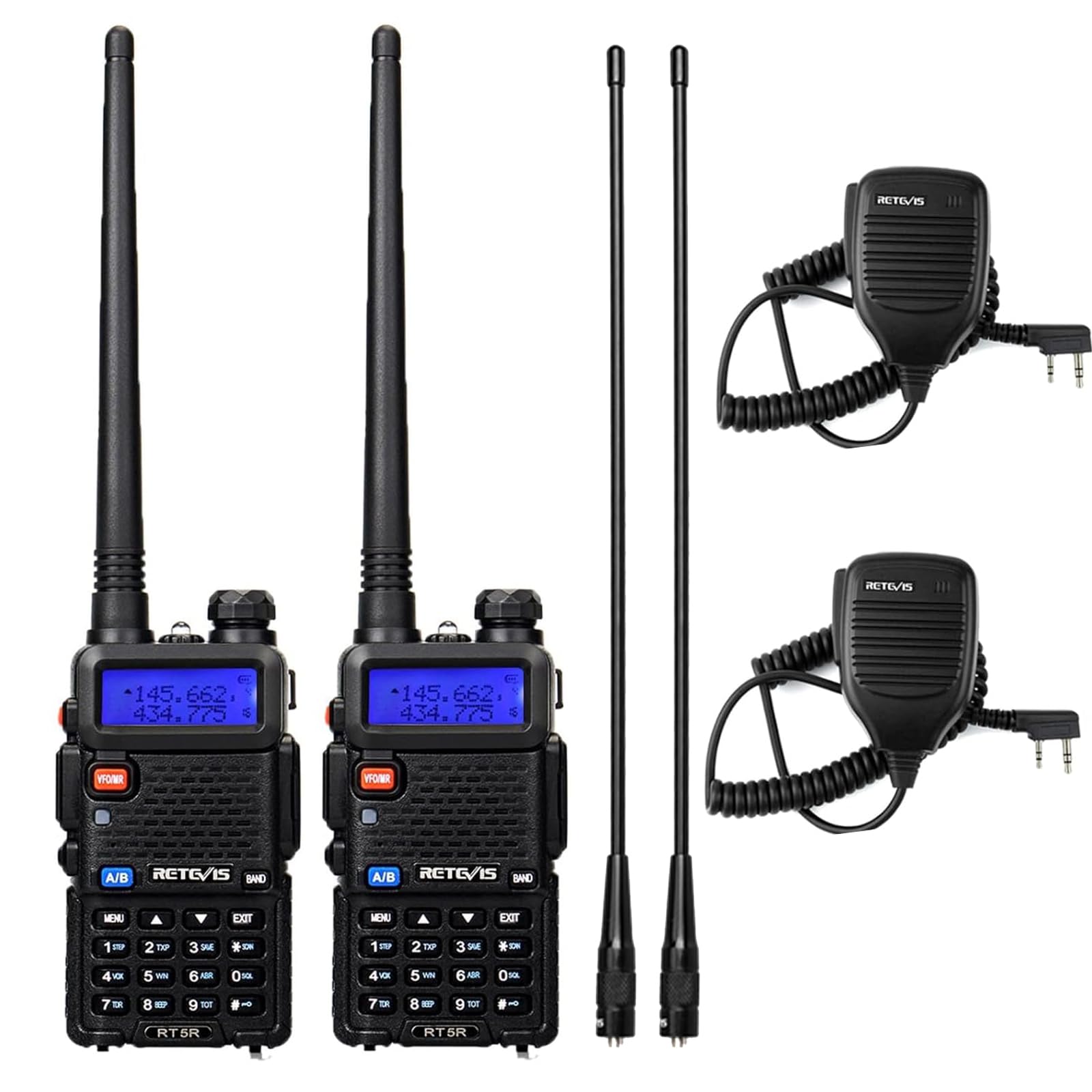 Amazon.com: Retevis RT-5R 2 Way Radio(2 Pack) Bundle with Antenna(2 ...