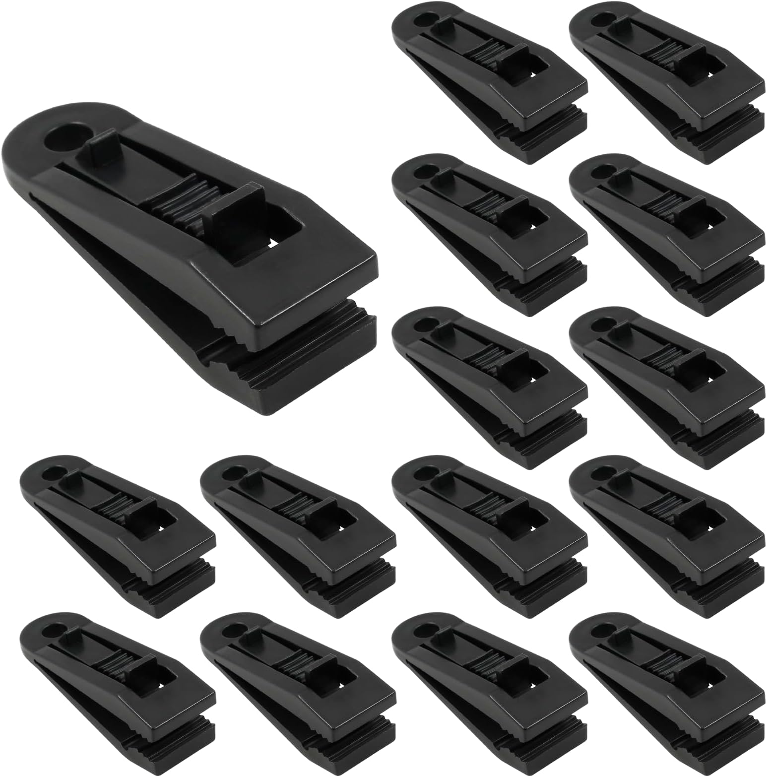 Litoexpe Tarp Clips Heavy Duty Lock Grip, 15pcs Black Tarp Clamps ...