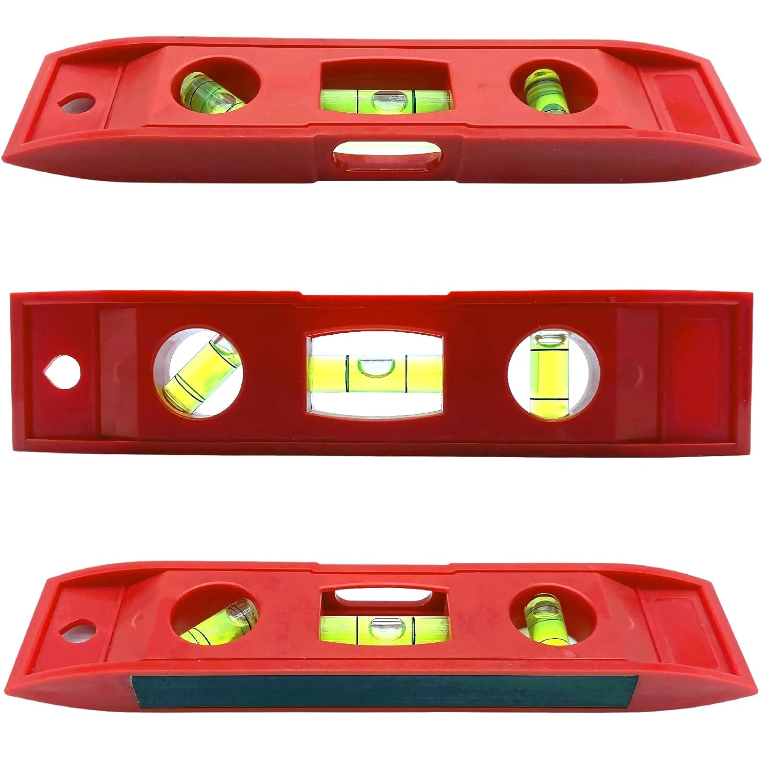 3 PCS Magnetic Torpedo Level, 6 Inch 45°/90°/180° Bubbles, Shock ...