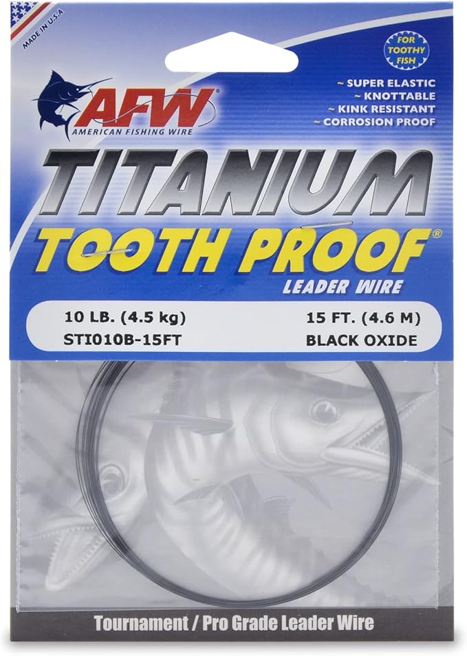 American Fishing Titanium Tooth Proof Single Strand Leader Wire ...
