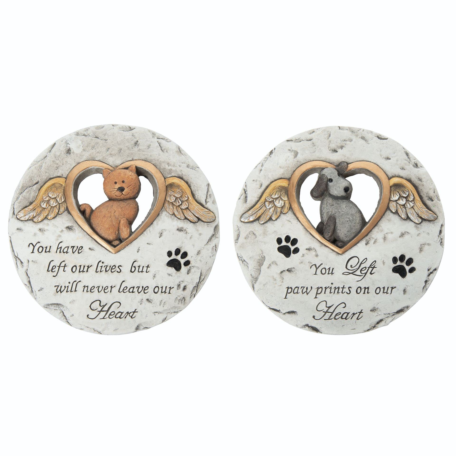 Amazon.com: Transpac Cement Memorial Pet Garden Stone, Set of 2 ...