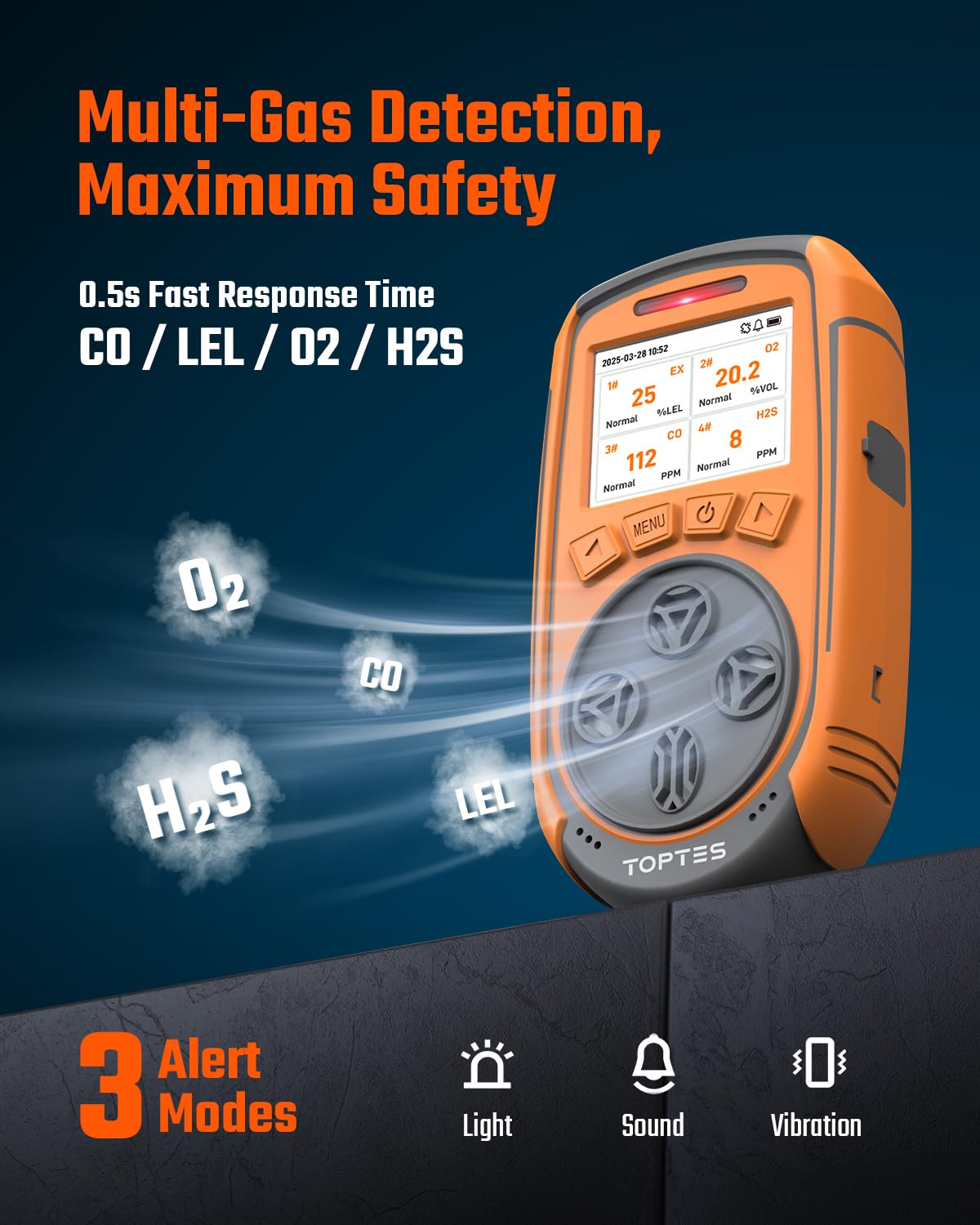 Snapklik.com : TopTes Guard-863Pro 4 Gas Monitor Multi Gas Detector For ...