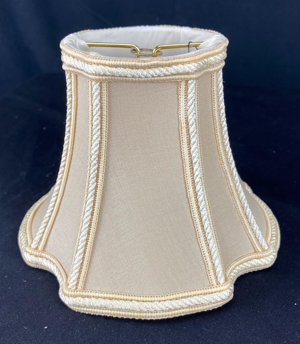 Inverted Bell Lampshade with Brass Flame Clip On 3" Top x 6" Bottom x 4 ...
